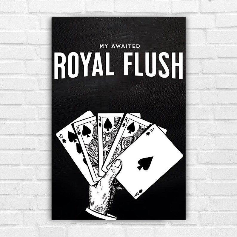 Wall Art Royal Flush Casino Poker Poster, Unique Home Decor, Game Room ...