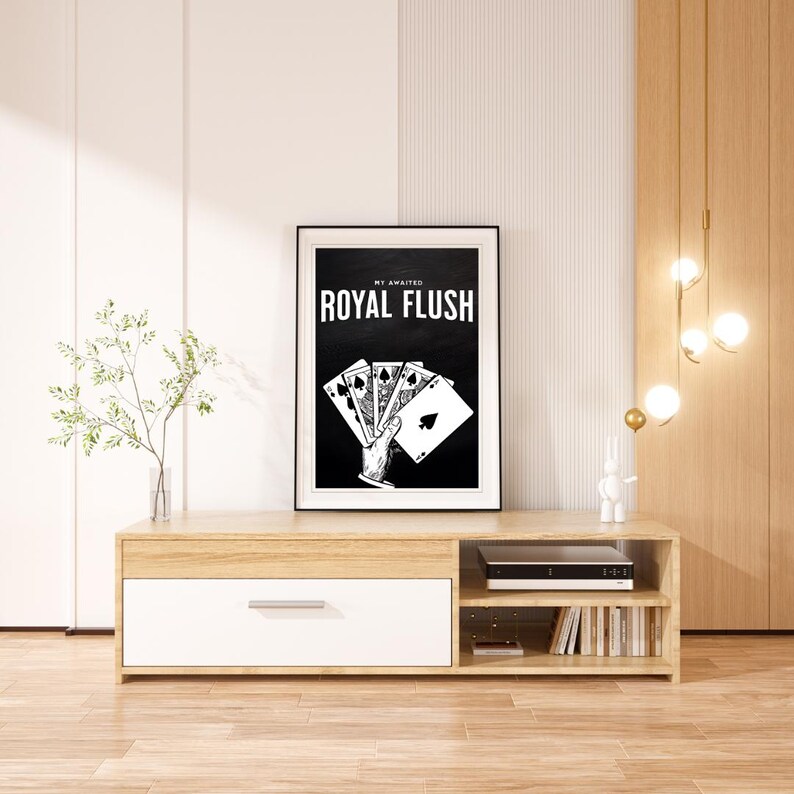 Wall Art Royal Flush Casino Poker Poster, Unique Home Decor, Game Room ...