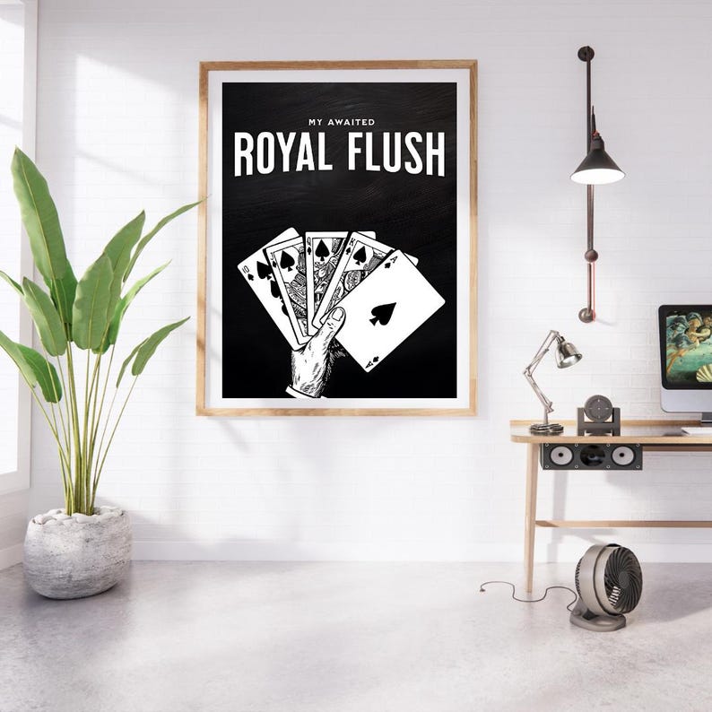 Wall Art Royal Flush Casino Poker Poster, Unique Home Decor, Game Room ...