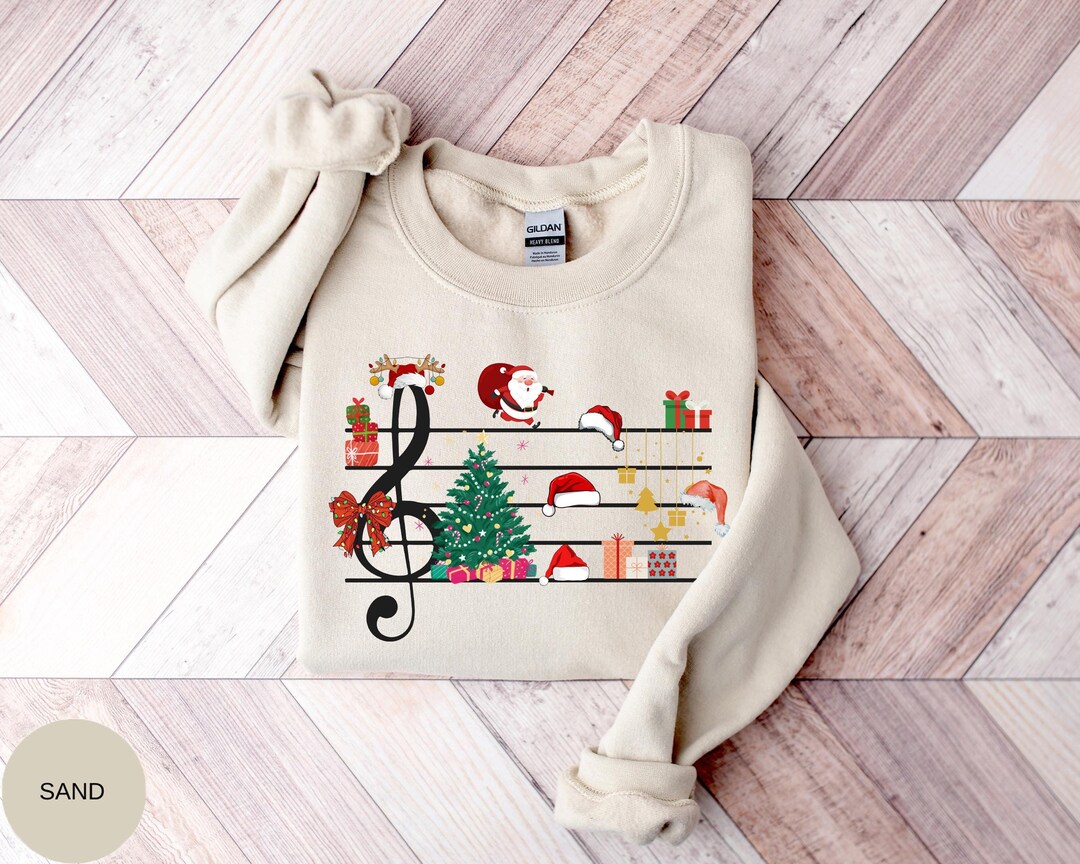 Treble Clef Sweatshirt, Christmas Treble Clef Shirt, Christmas Musician ...