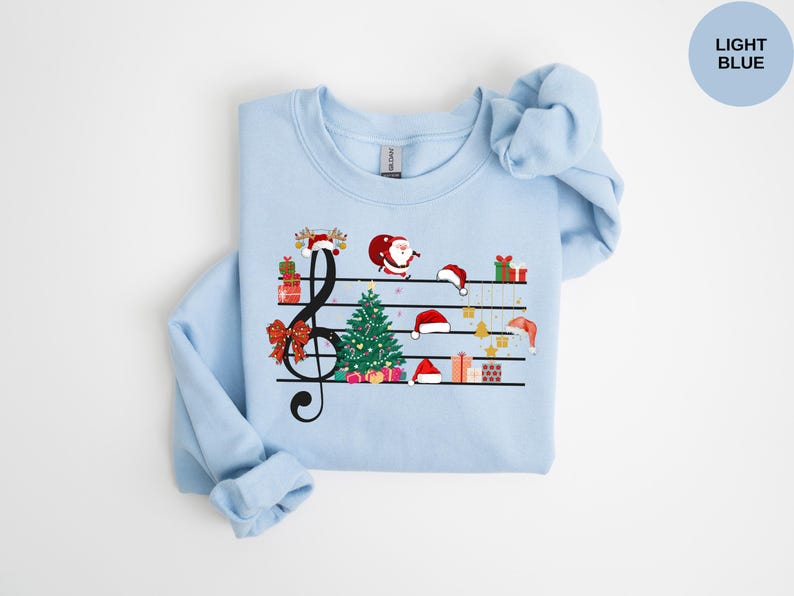 Treble Clef Sweatshirt, Christmas Treble Clef Shirt, Christmas Musician ...