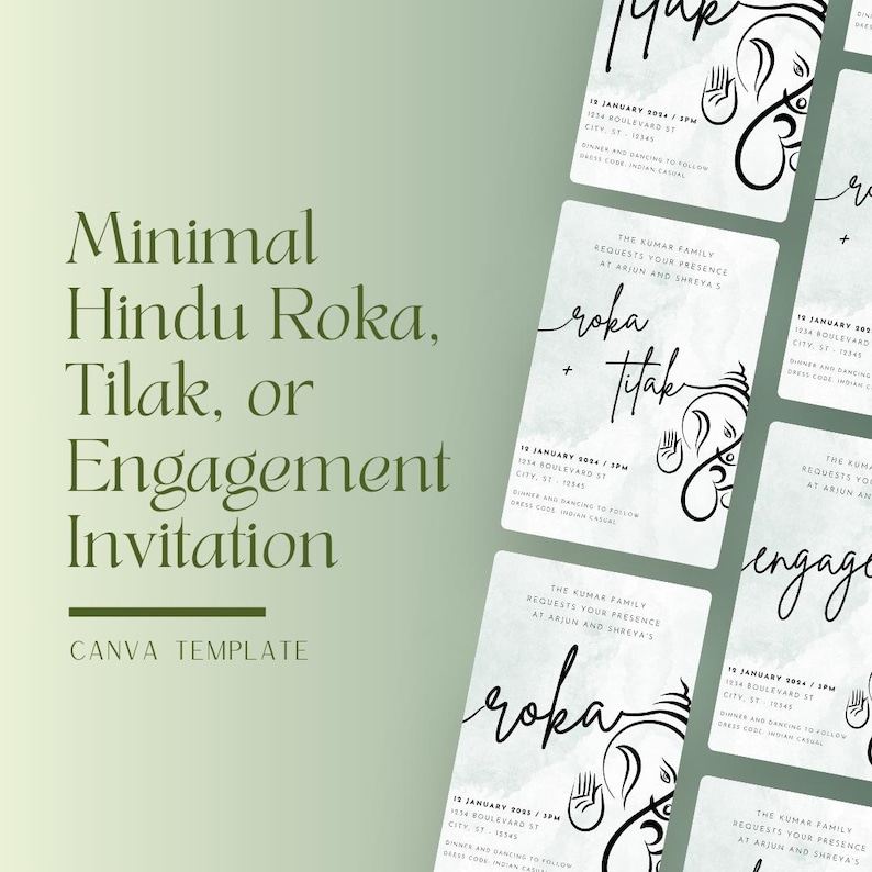 DIY Minimal + Modern Canva Template for Invite or Sign to Indian ...