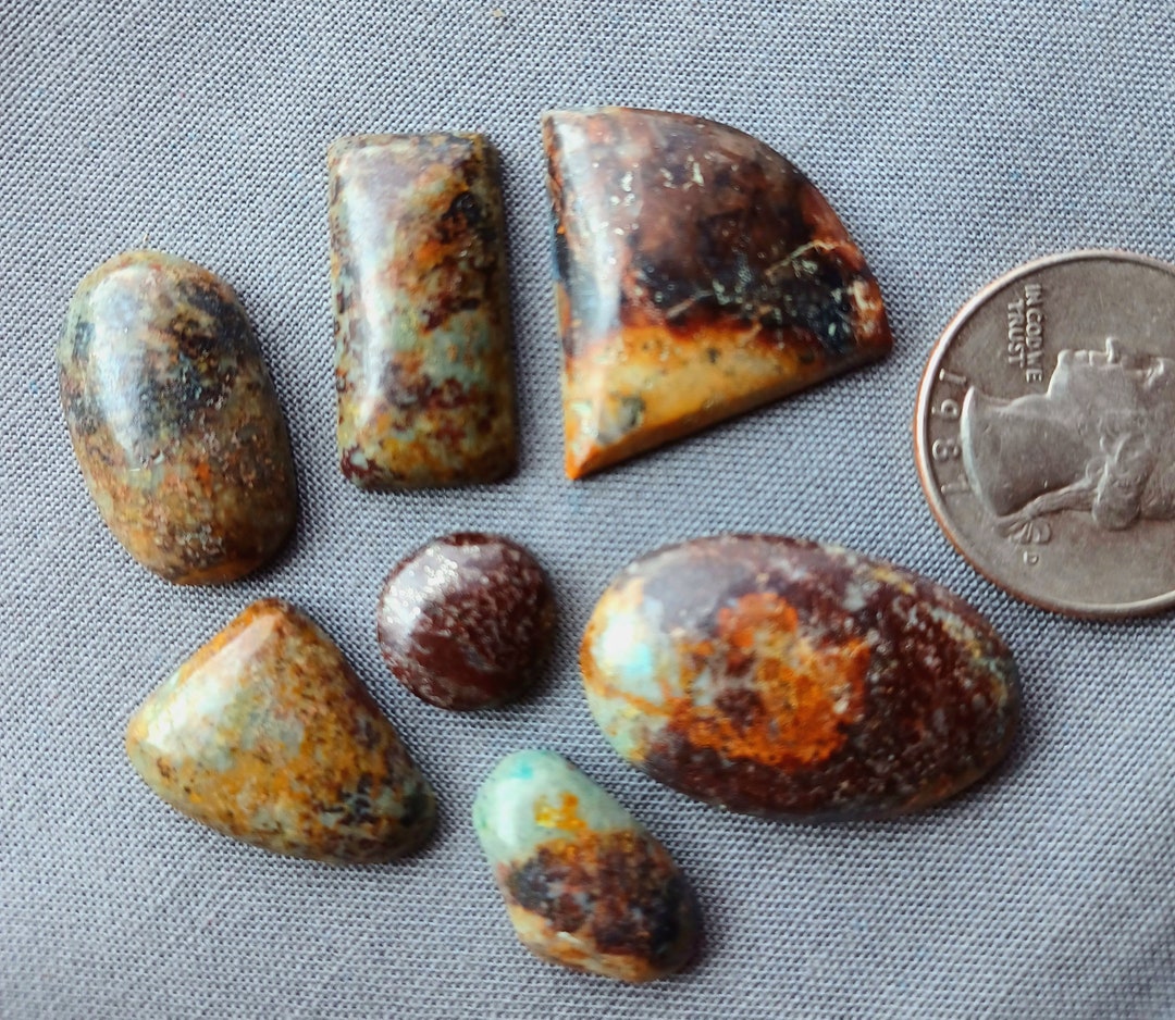 Rare Mohave Beryl Ore Cabochons. Natural, Untreated. Set of 7 - Etsy