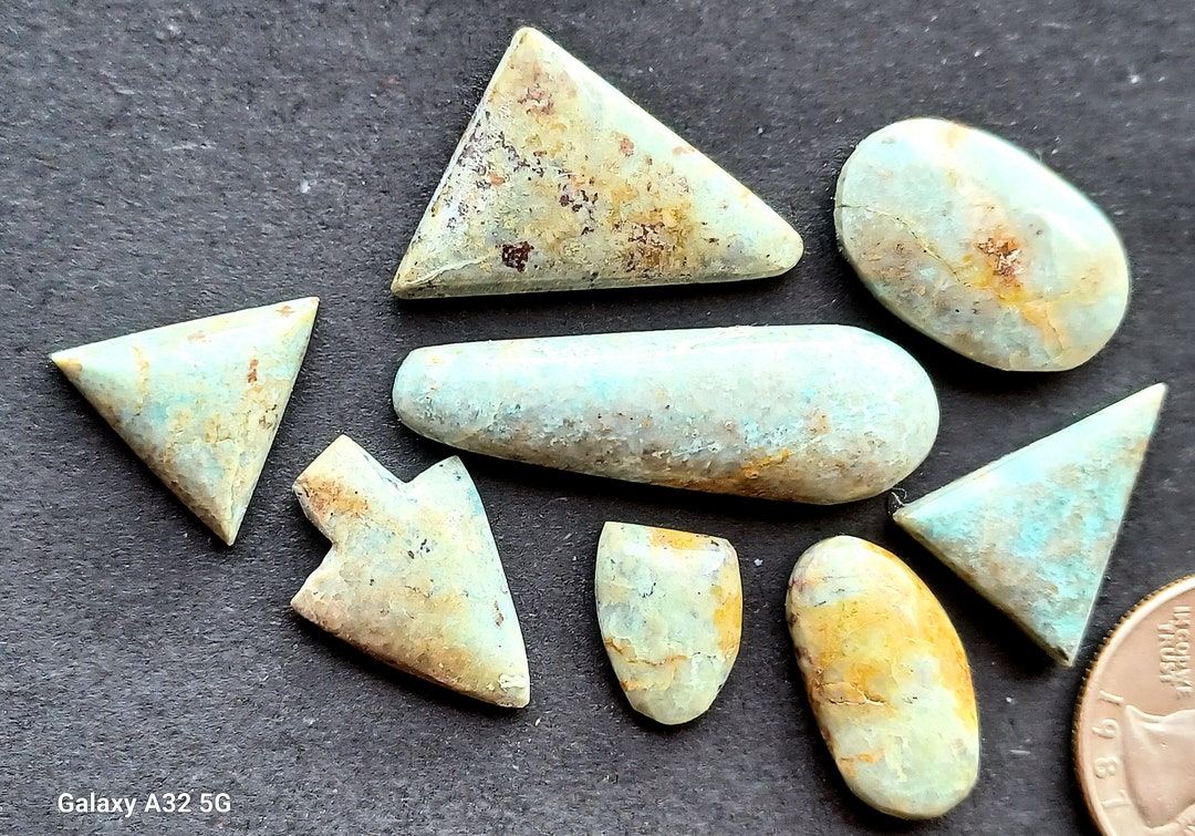 Rare Mohave Beryl Ore Cabochons. Natural, Untreated. Set of 8 - Etsy