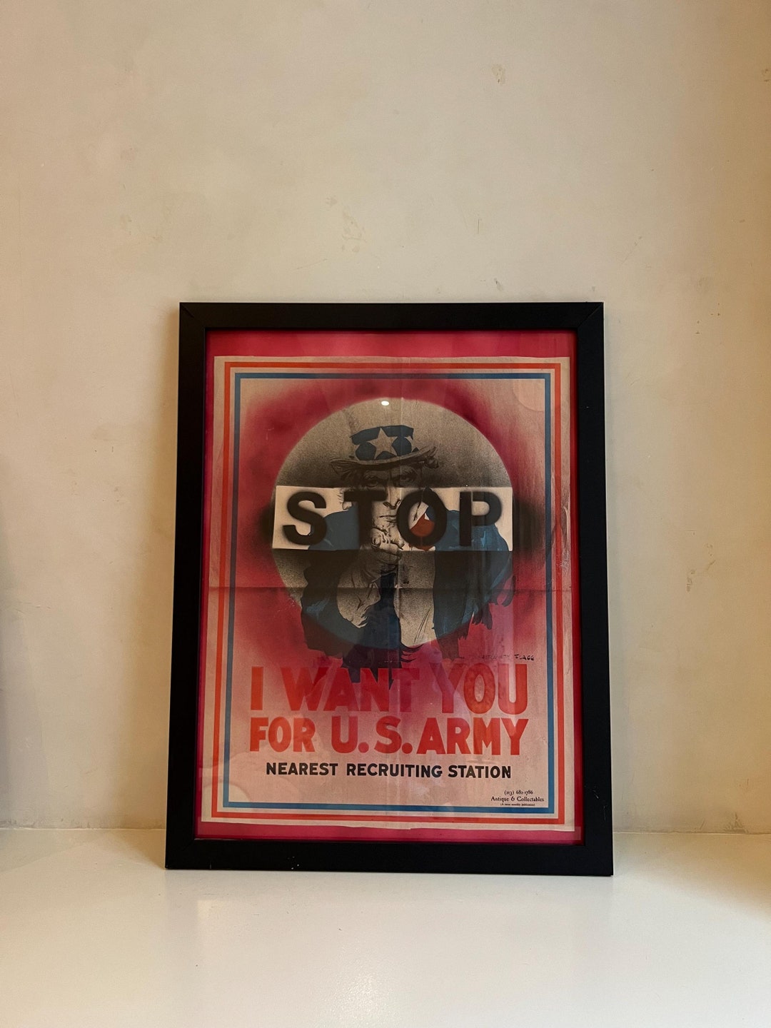 STOP Original Graffiti Art on Authentic Uncle Sam 1976 Political Poster ...