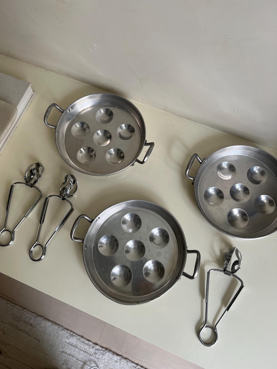 3 Escargot Trays + Matfer Bourgeat Tongs - Etsy