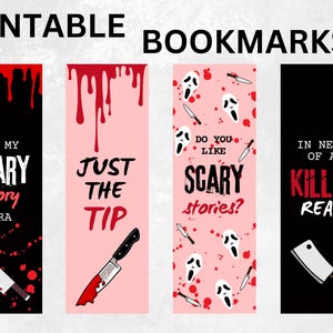 Scary Horror Printable Bookmark Set | Digital Bookmark | Scary Era ...