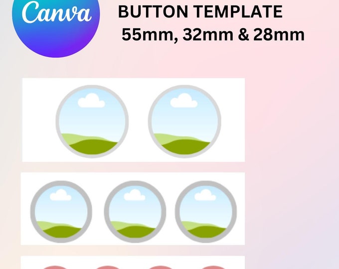 Easy Badge Button Template, Pinback Button Badge Template, Canva ...