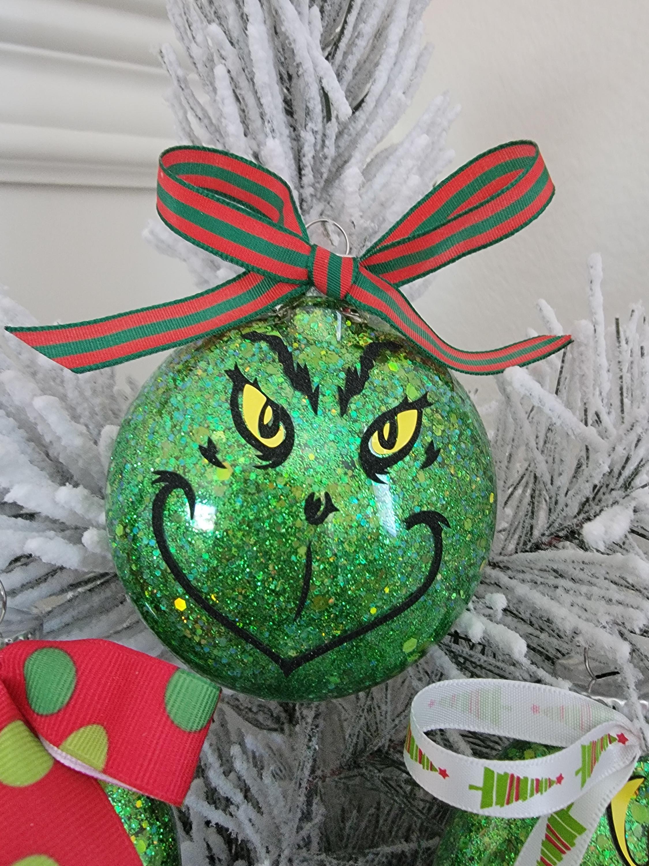 Set of 3 Custom Grinch Ornaments - Etsy