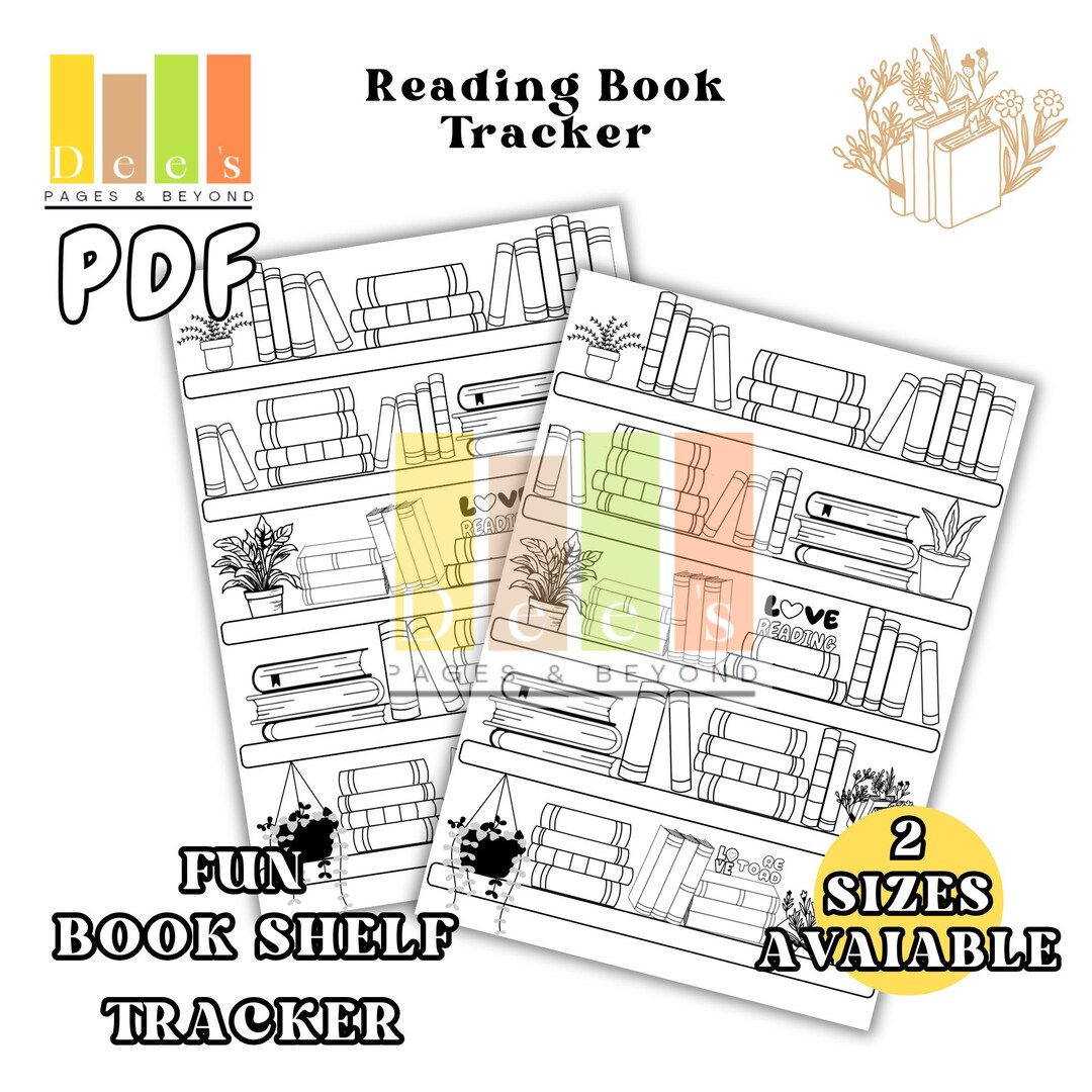 Printable Book Reading Tracker: Bookshelf Log, A4/A5 Sizes (digital ...