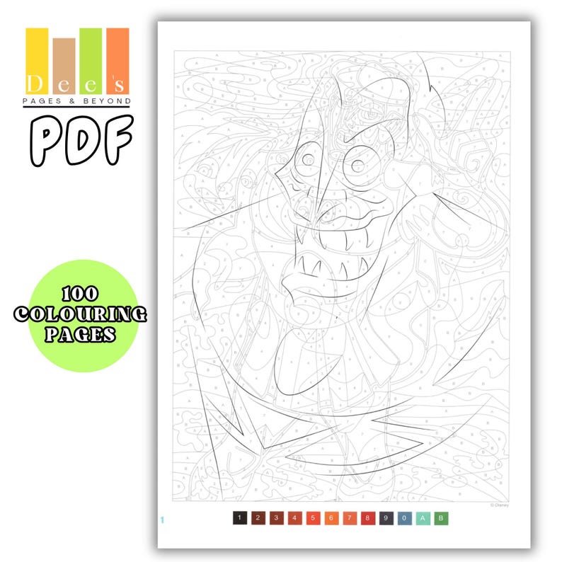 100 Pages Disney Coloriage Pdf | Colour by Number | HEROES VS MERCHANTS ...