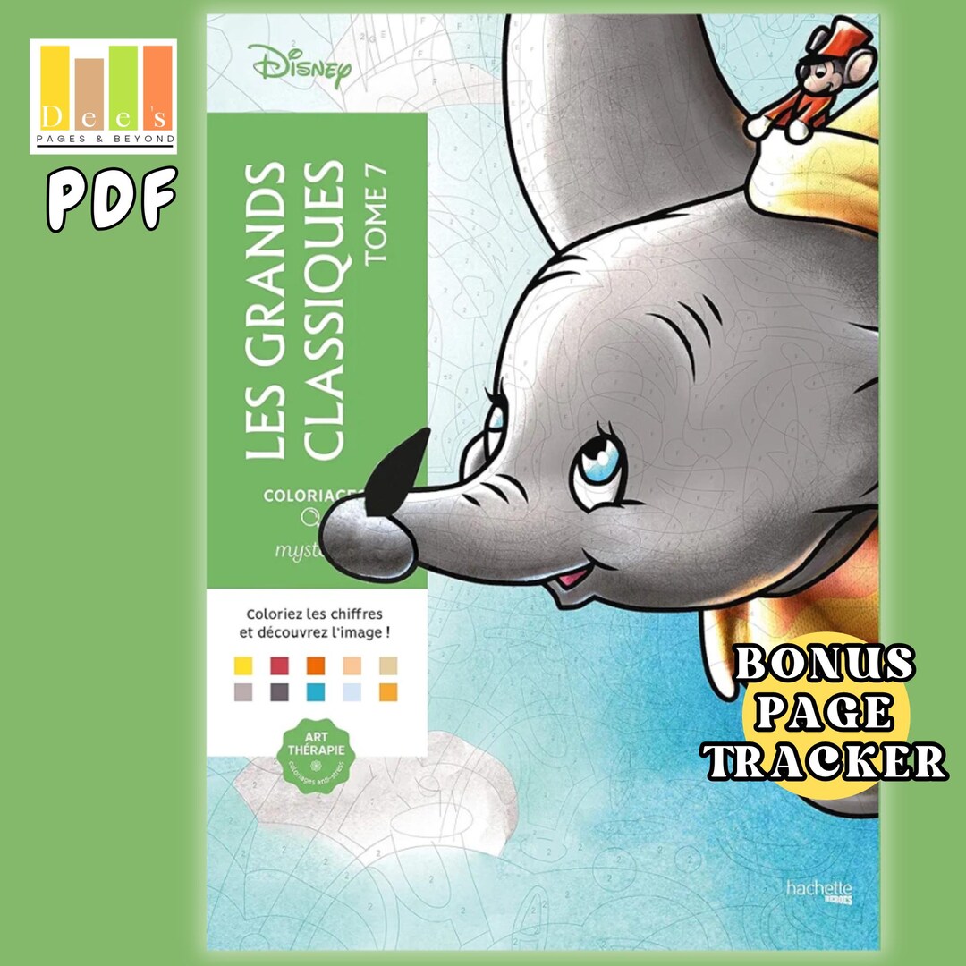 100 Pages Disney Coloriage Pdf | Colour by Number | GRAND CLASSICS 7 ...