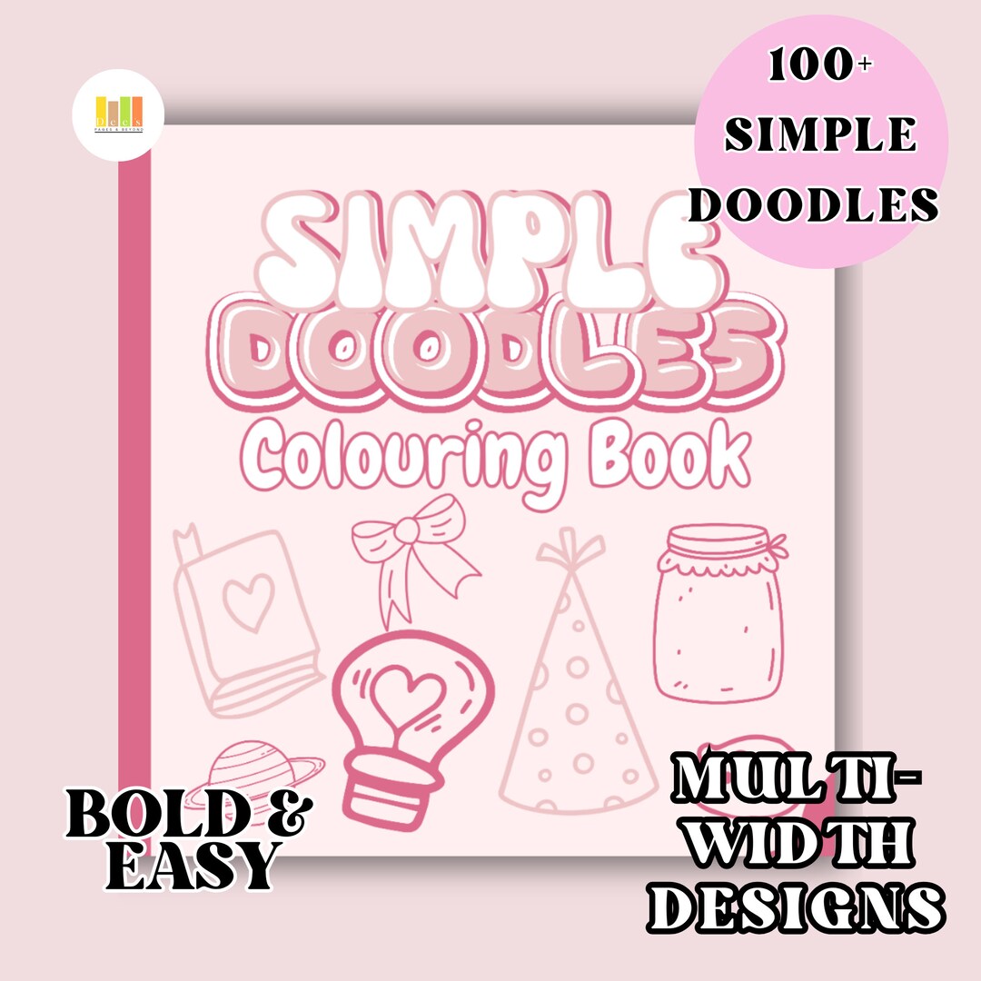 Simple Doodles Coloring Book, 100+ Bold Designs - Etsy