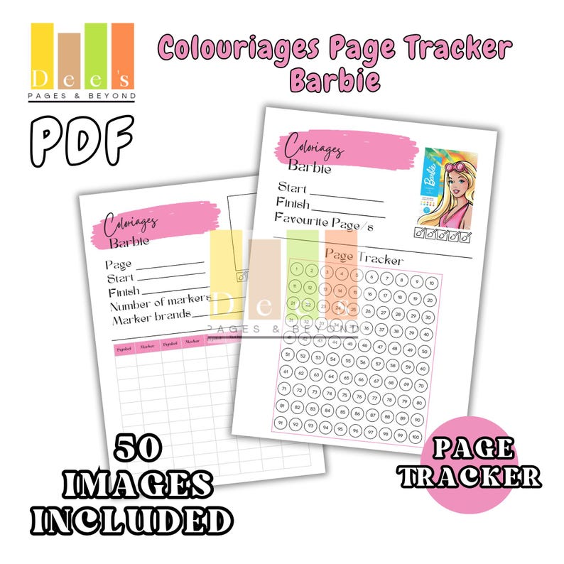 Dolly Colouring Page Tracker: Printable Colour Journal (PDF Download ...