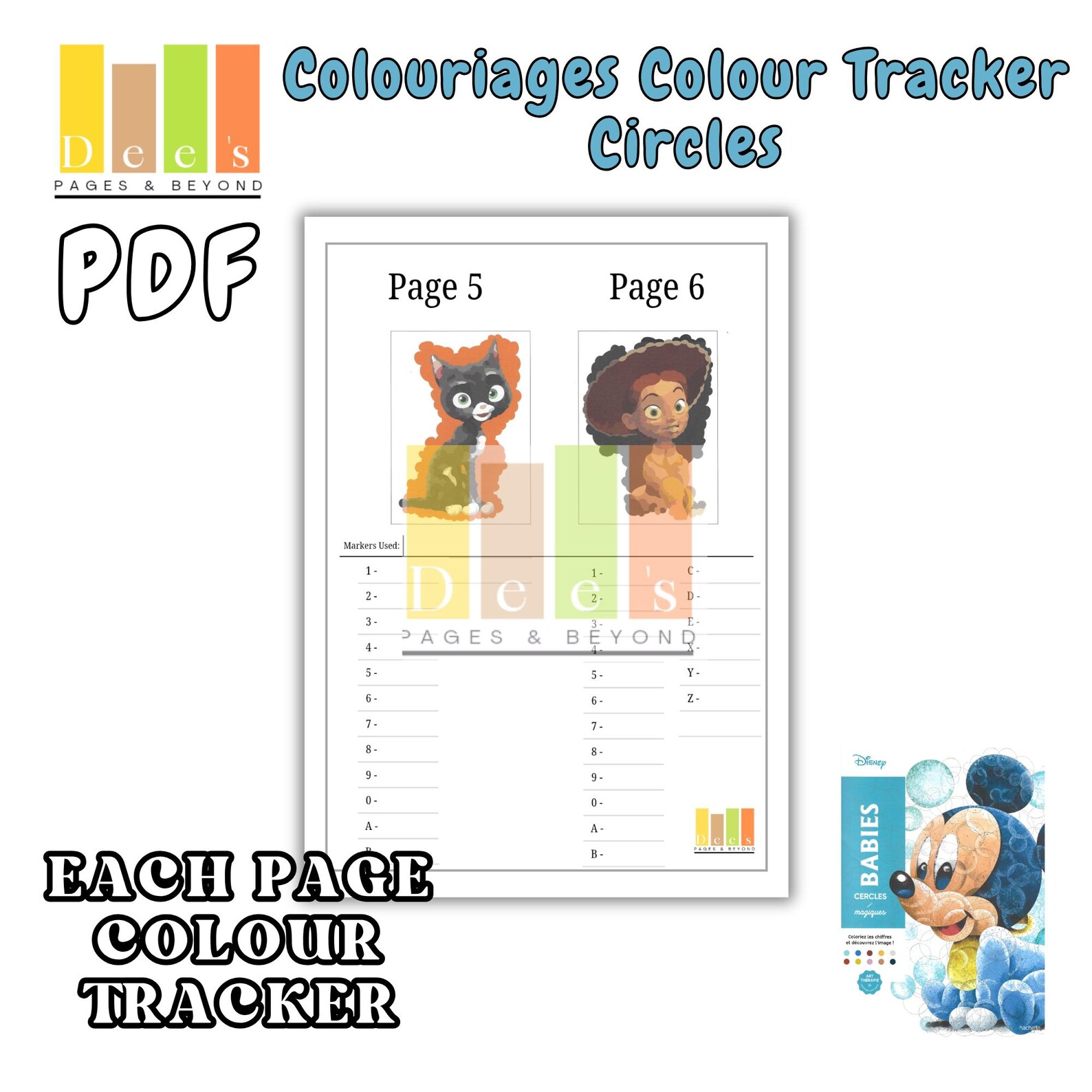 Rastreador de colores de círculos de Mickey Mouse, 100 páginas ...