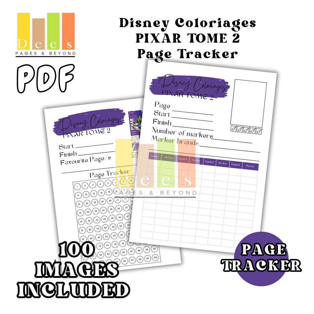 Disney Pixar Colouring Page Tracker, 100 Images (printable PDF) - Etsy
