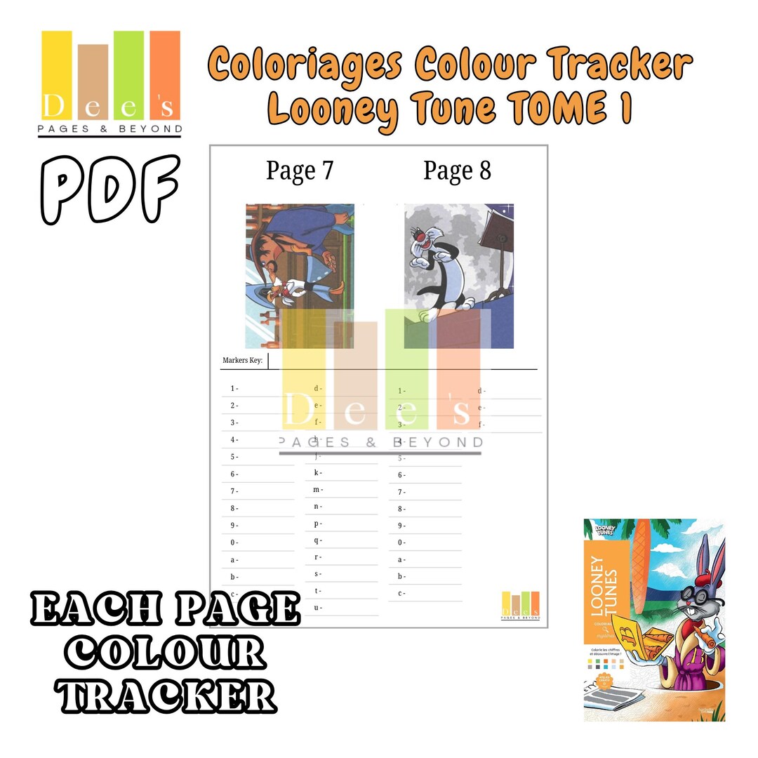 LOONEY TUNES TOME 1, 100 Pages, Printable Colour Tracker, Acrylic ...