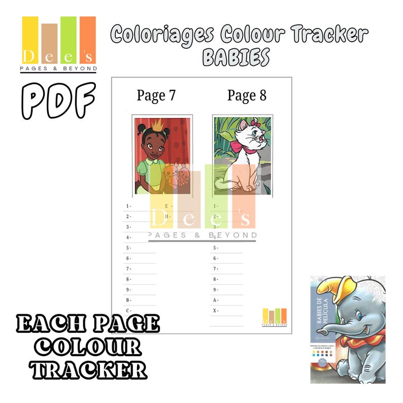 DISNEY COLORIAGES Dumbo Cover, 100 Pages, Printable Colour Tracker ...