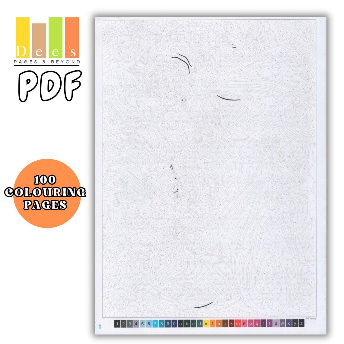 100 Pages Disney Coloriage PDF | Colour by Number | Villians | Instant ...