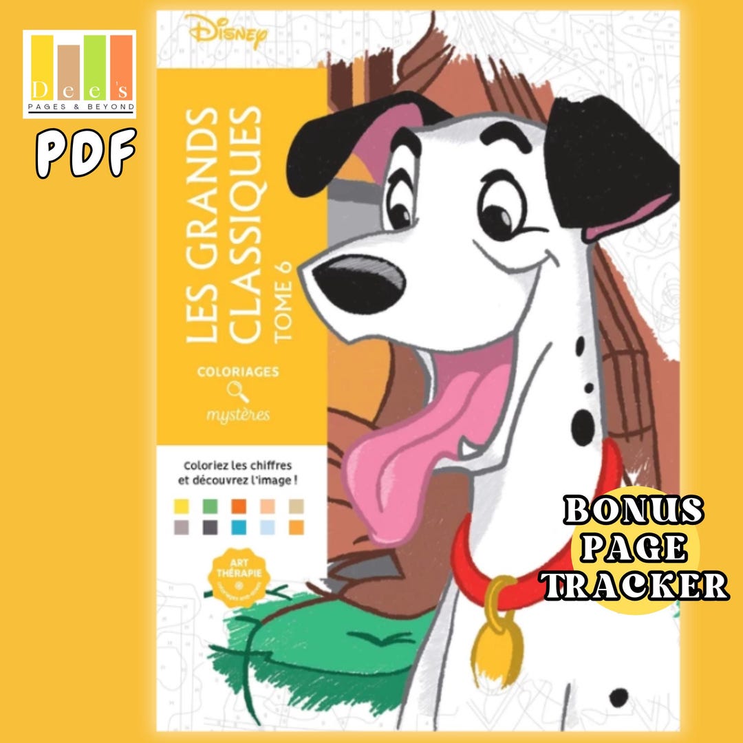 100 Pages Disney Coloriage Pdf | Colour by Number | GRAND CLASSICS 6 ...