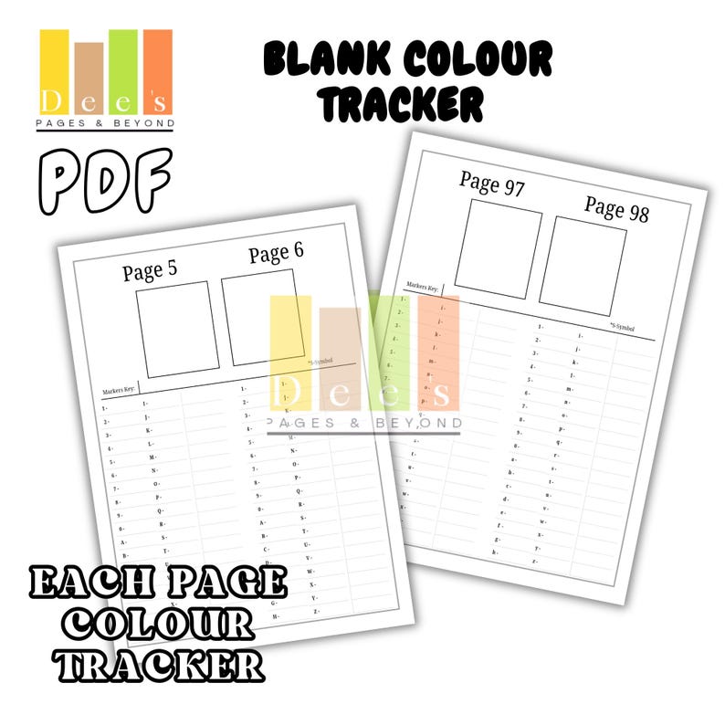 Blank Custom Colour Tracker (PDF) - Etsy