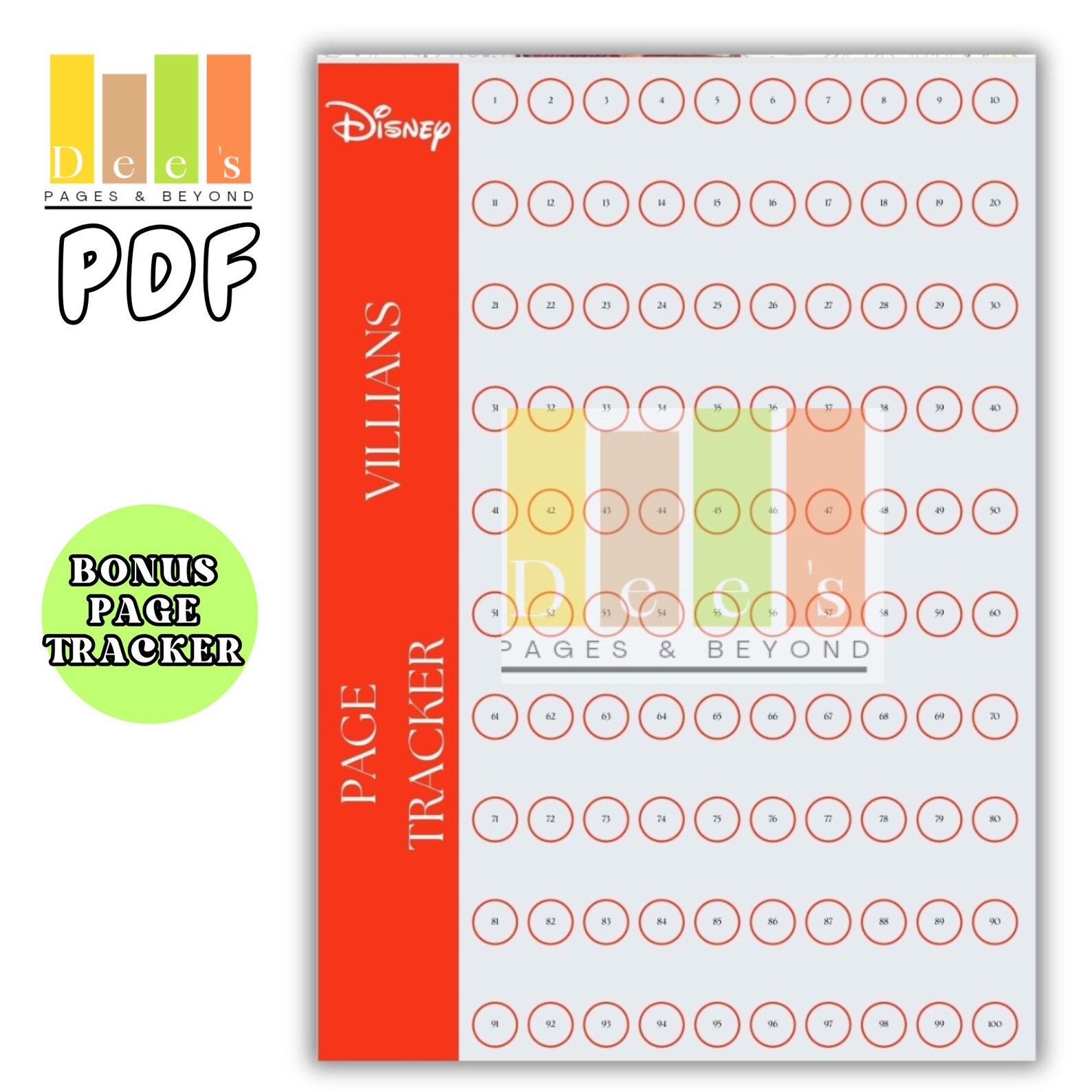 100 Pages Disney Coloriage PDF | Colour by Number | Villians | Instant ...