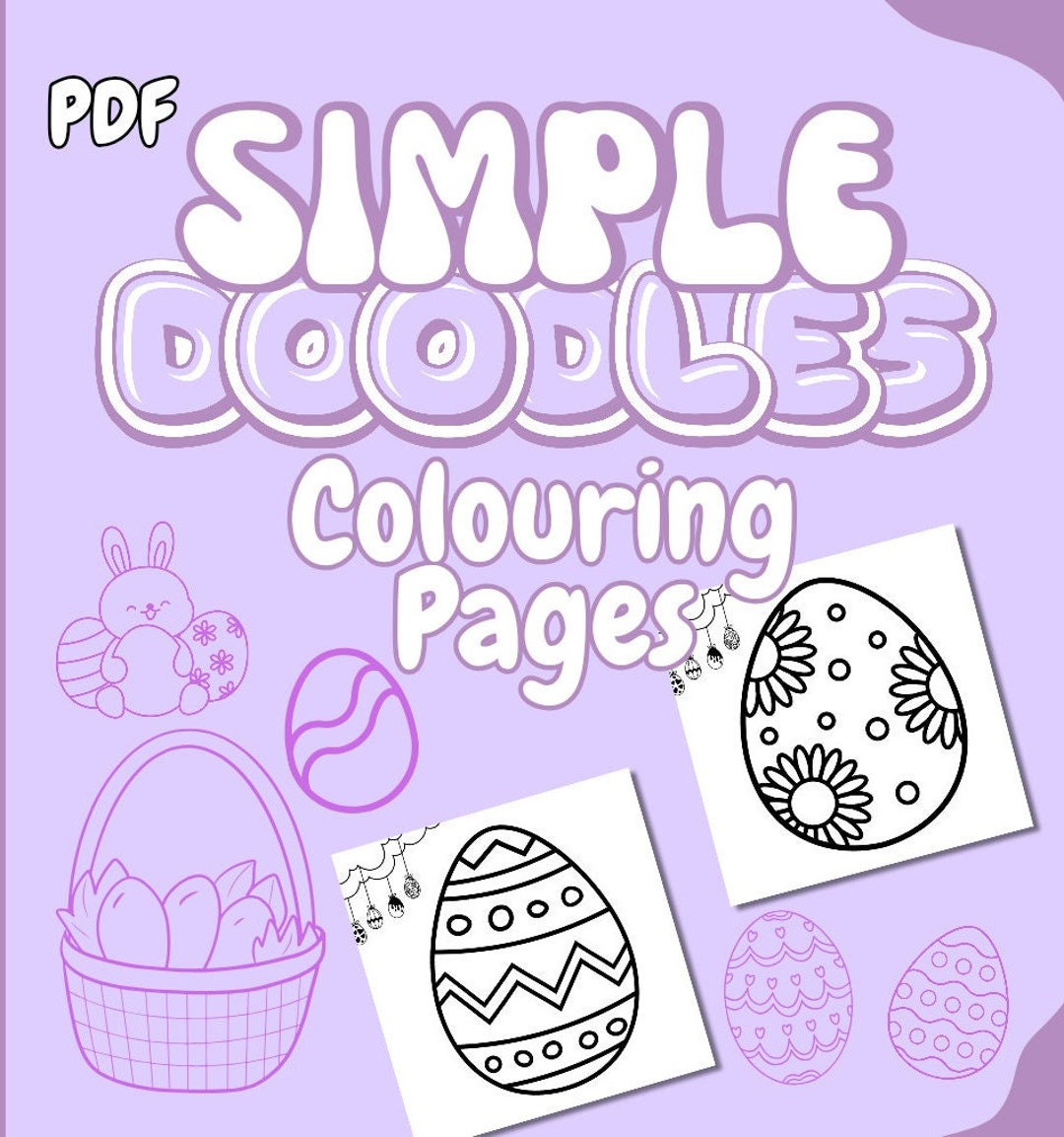 Easter Egg Colouring Pages, 60+ Printable Doodles (PDF Pattern) - Etsy