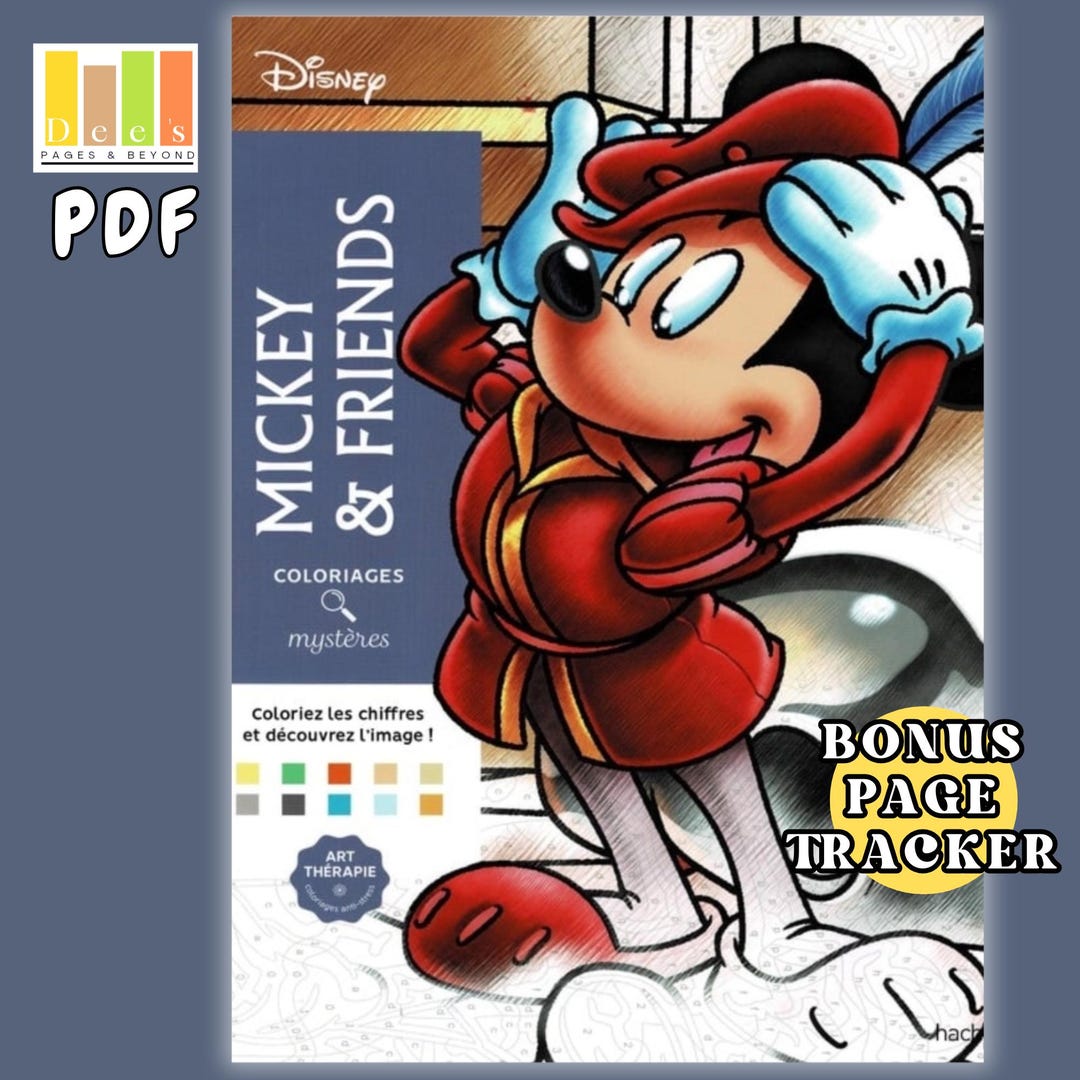 100 Pages Disney Coloriage Pdf | Colour by Number | MICKEY & FRIENDS ...