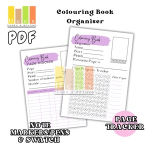 Colouring Book Organiser: Printable Page Tracker & Notes (PDF Download ...