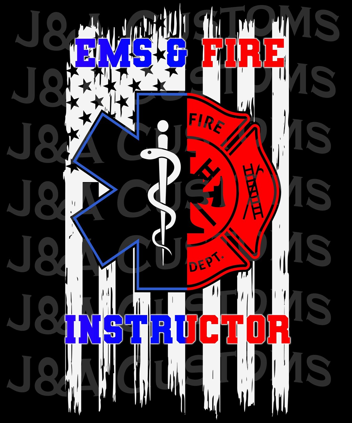 EMS & Fire Instructor Flag - Etsy