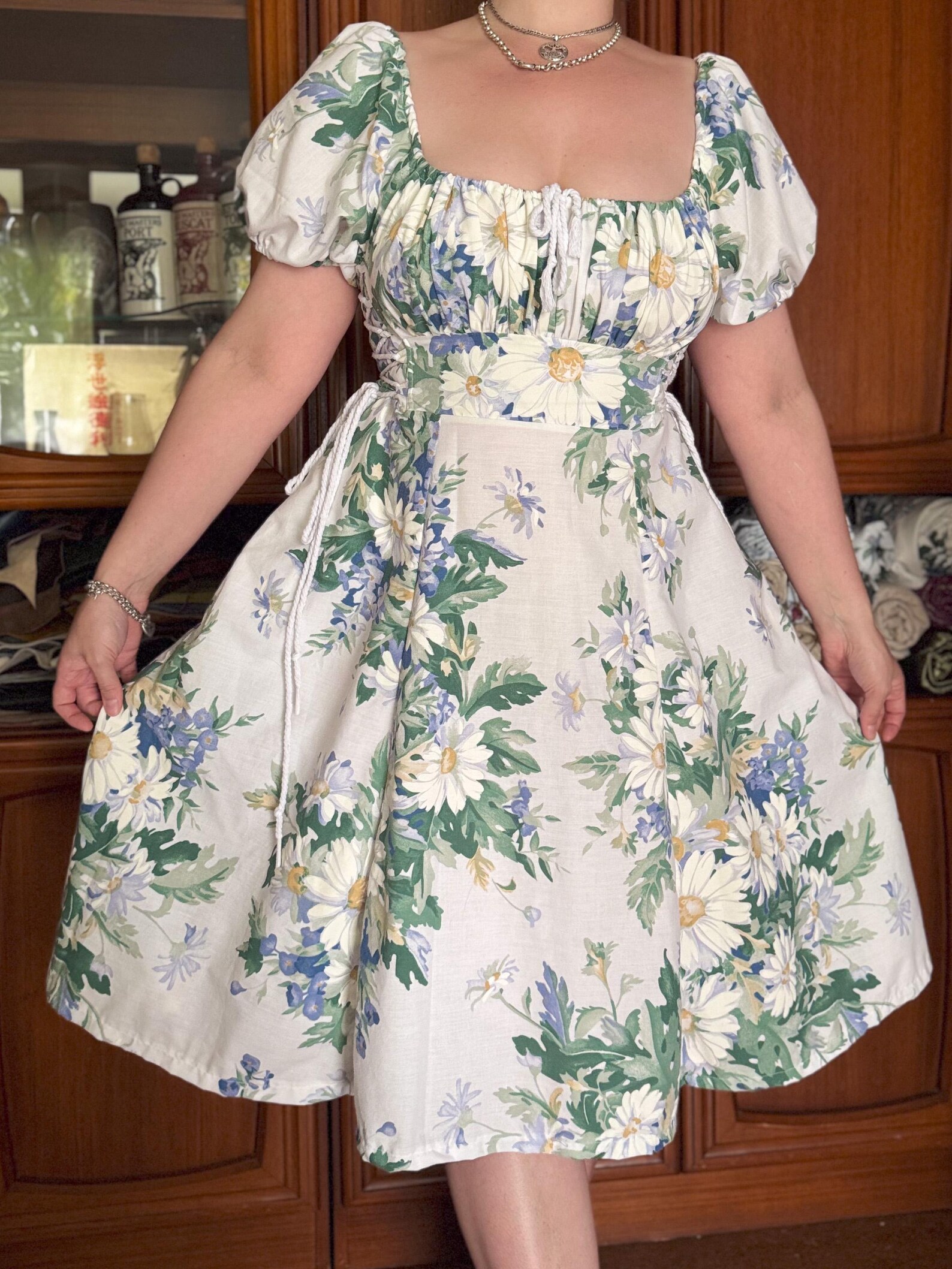 The Winifred Dress in Recycled Fabrics - Cottagecore, Medieval, Linen ...