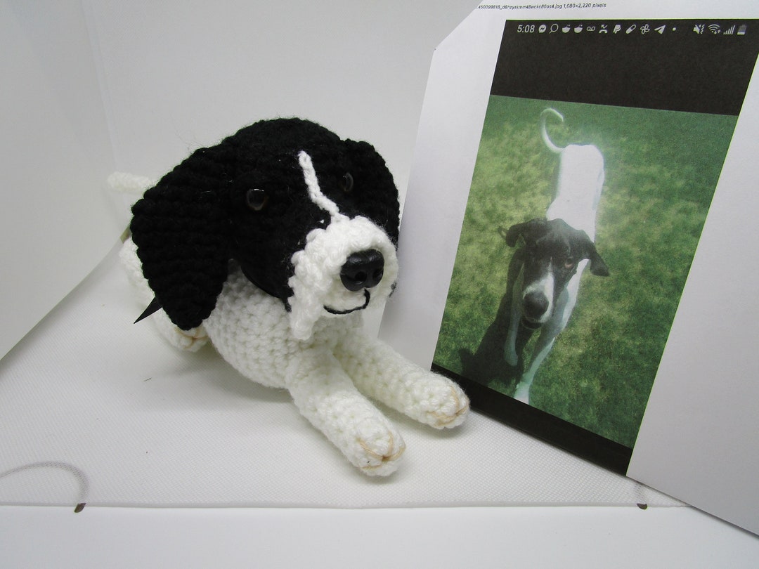 Crochet Great Dane, Custom Acrylic Stuffed Dog, Black and White - Etsy