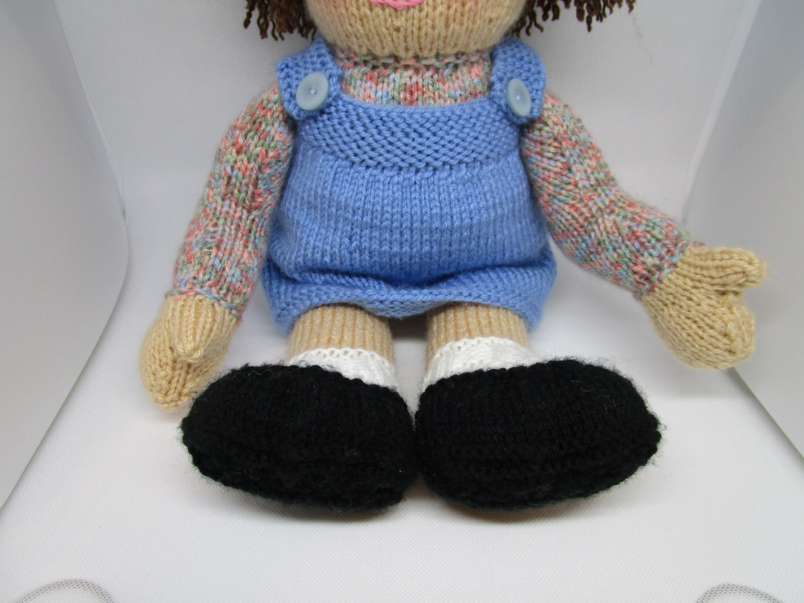 Doll Hand Knitted Stuffed Doll Blue Jumper Large Hand | Etsy