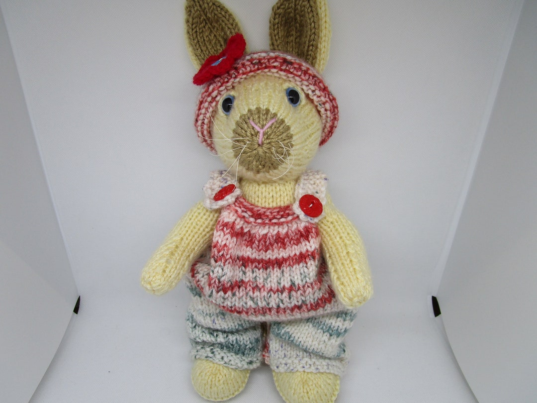 Hand Knitted Bunny, Elderberry Bunny, Knitted Rabbit, Knitted Girl ...