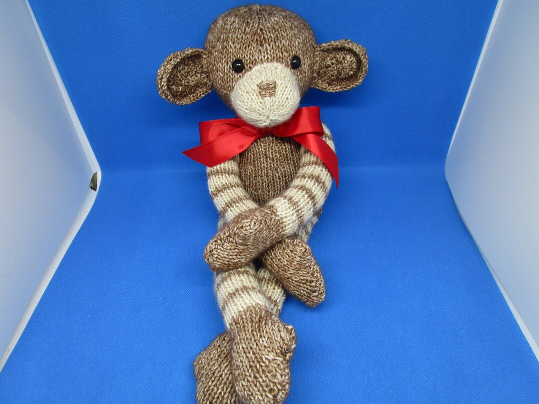 Knitted Monkey Doll, Monkey, Knitted Monkey, Monkey Doll, Hand Knitted Monkey, Primate Doll ...