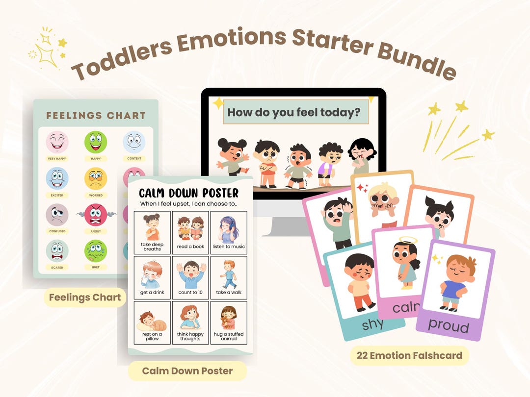 Toddler Emotions Bundle Printable | Feelings Chart + Calm Down Poster ...