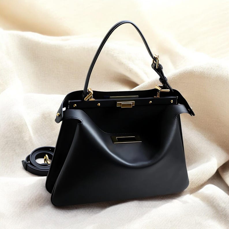 Classic Leather Handbag,minimal Top Handle Bag,shoulder Bag for Women ...