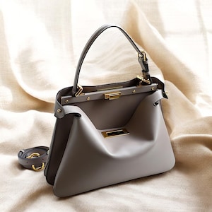 Classic Leather Handbag,minimal Top Handle Bag,shoulder Bag for Women ...