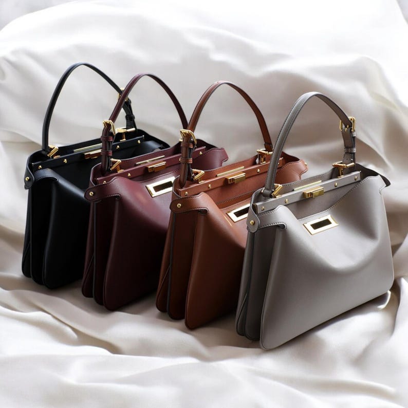Classic Leather Handbag,minimal Top Handle Bag,shoulder Bag for Women ...