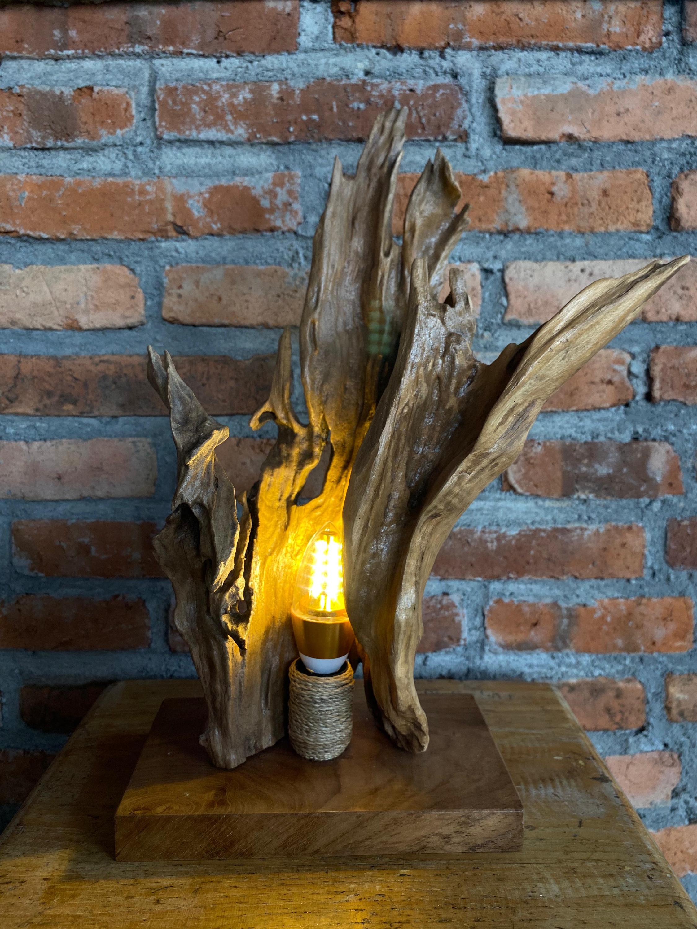 Driftwood Table Lamps Teakwood Table Lamp Rustic Decoration Unique ...