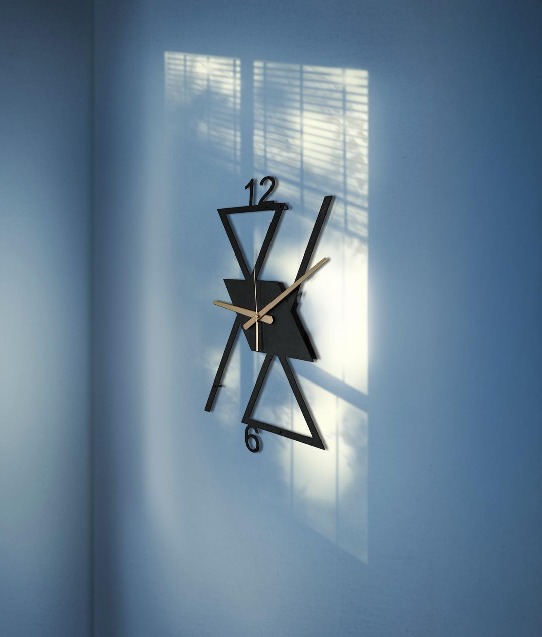 Triangle Design Large Wall Clock,handmade Metal Wall Clock, Unique ...