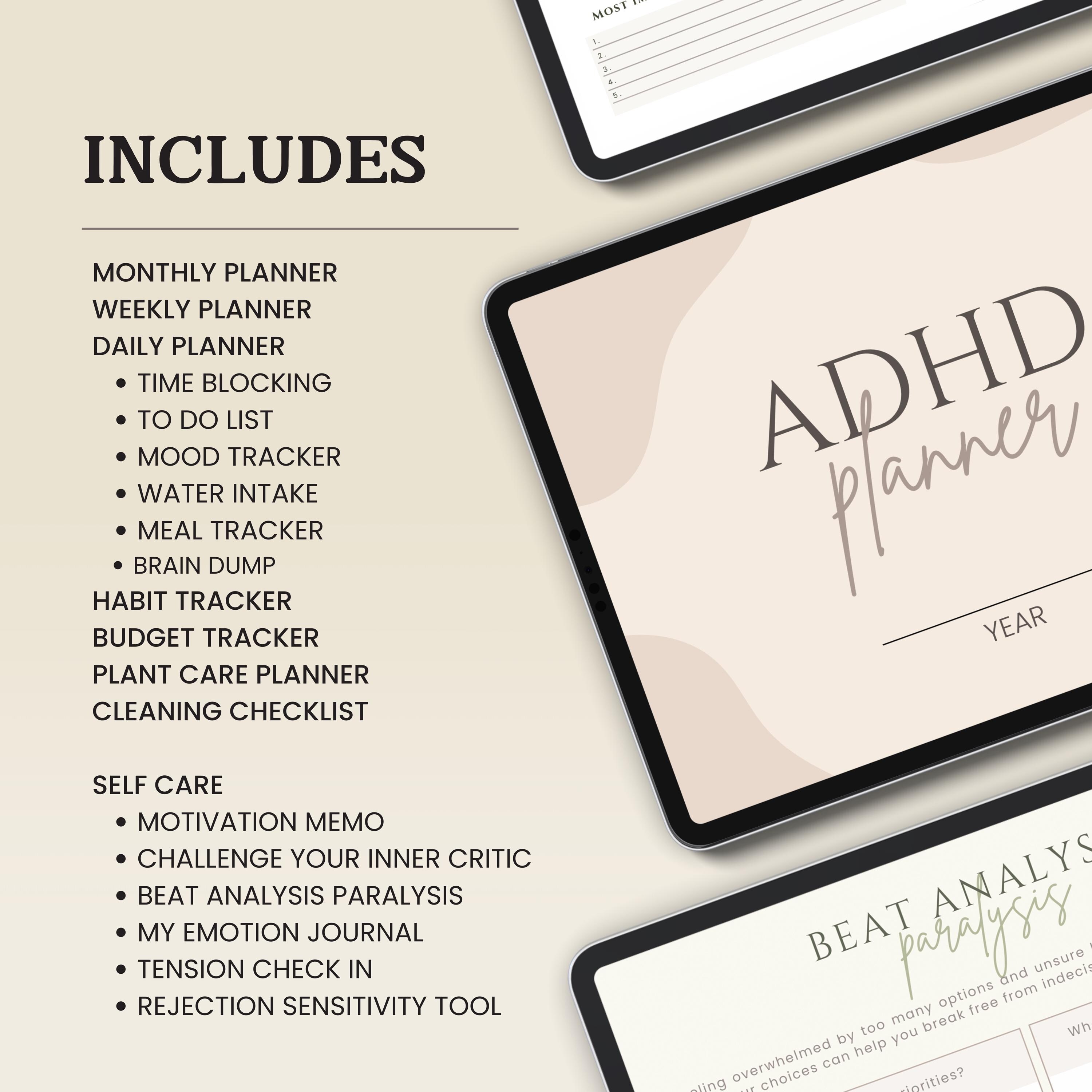 Undated ADHD Digital Planner, Daily Weekly Monthly Layouts, Goodnotes ...