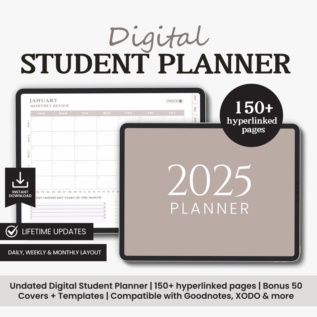 2025 Student Academic Digital Planner | iPad & Tablet College Planner ...