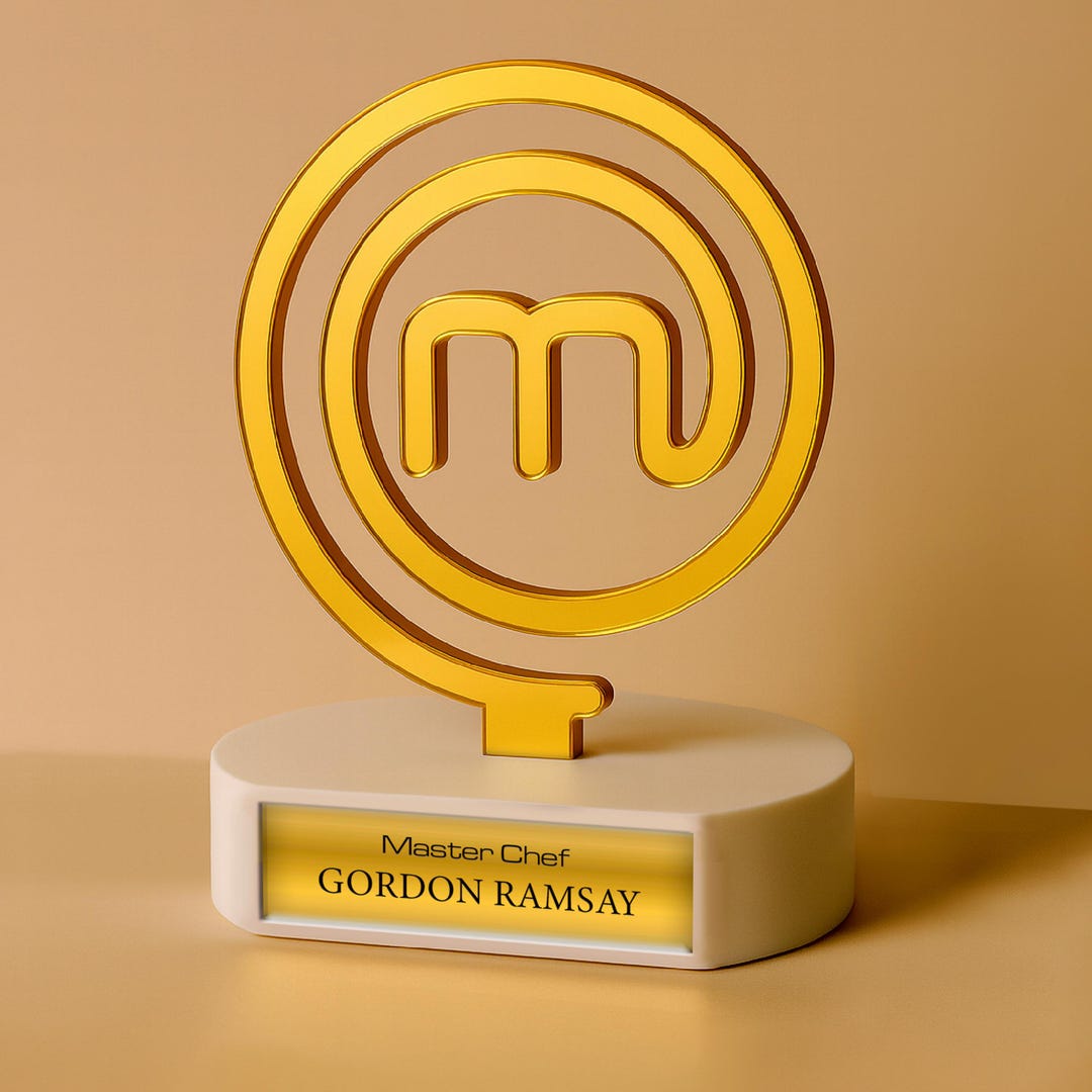 Custom Master Chef-inspired Golden Trophy - Personalized Acrylic Award ...