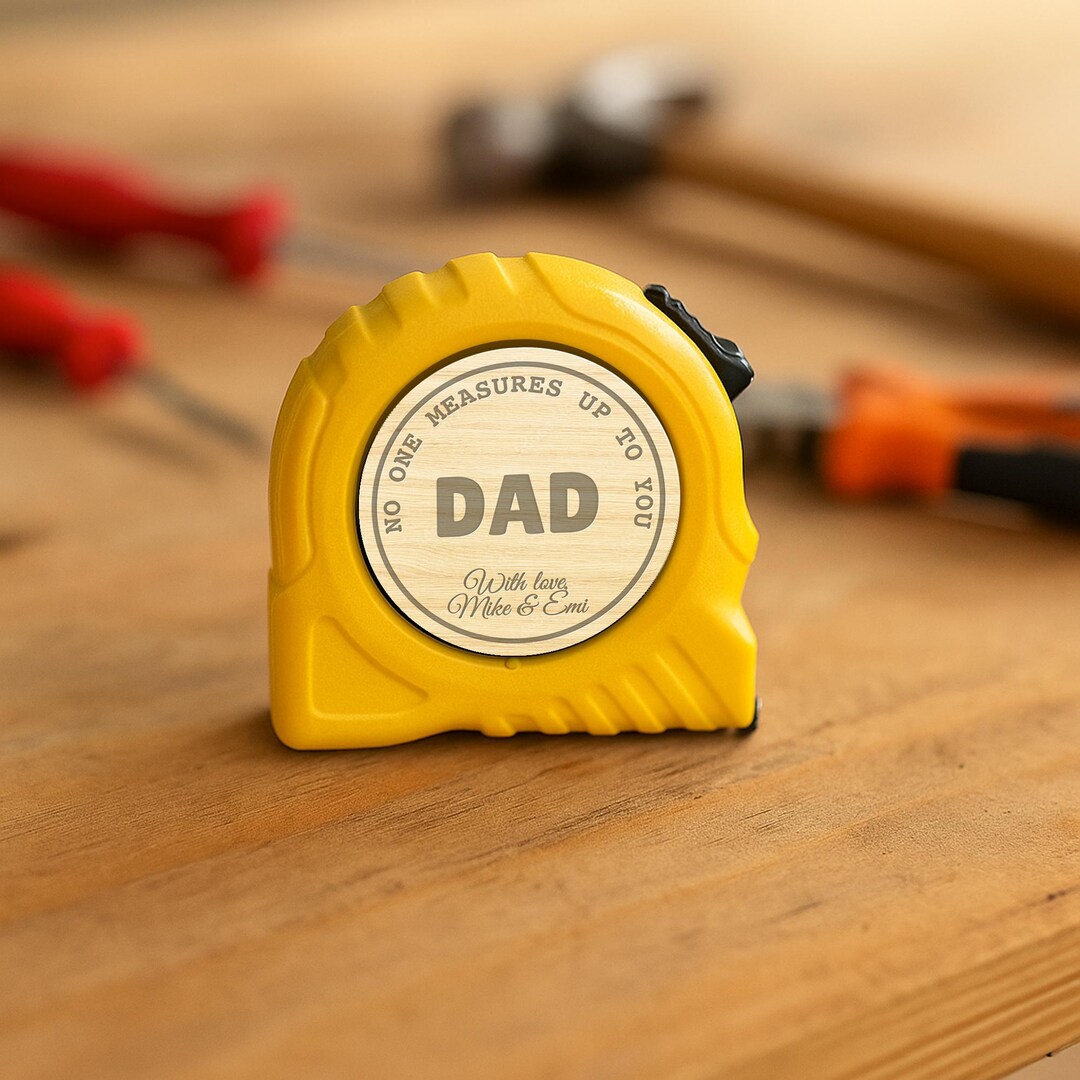 Personalized Engraved Wood Label Tape Measure 3m – Custom Gift for Dad ...