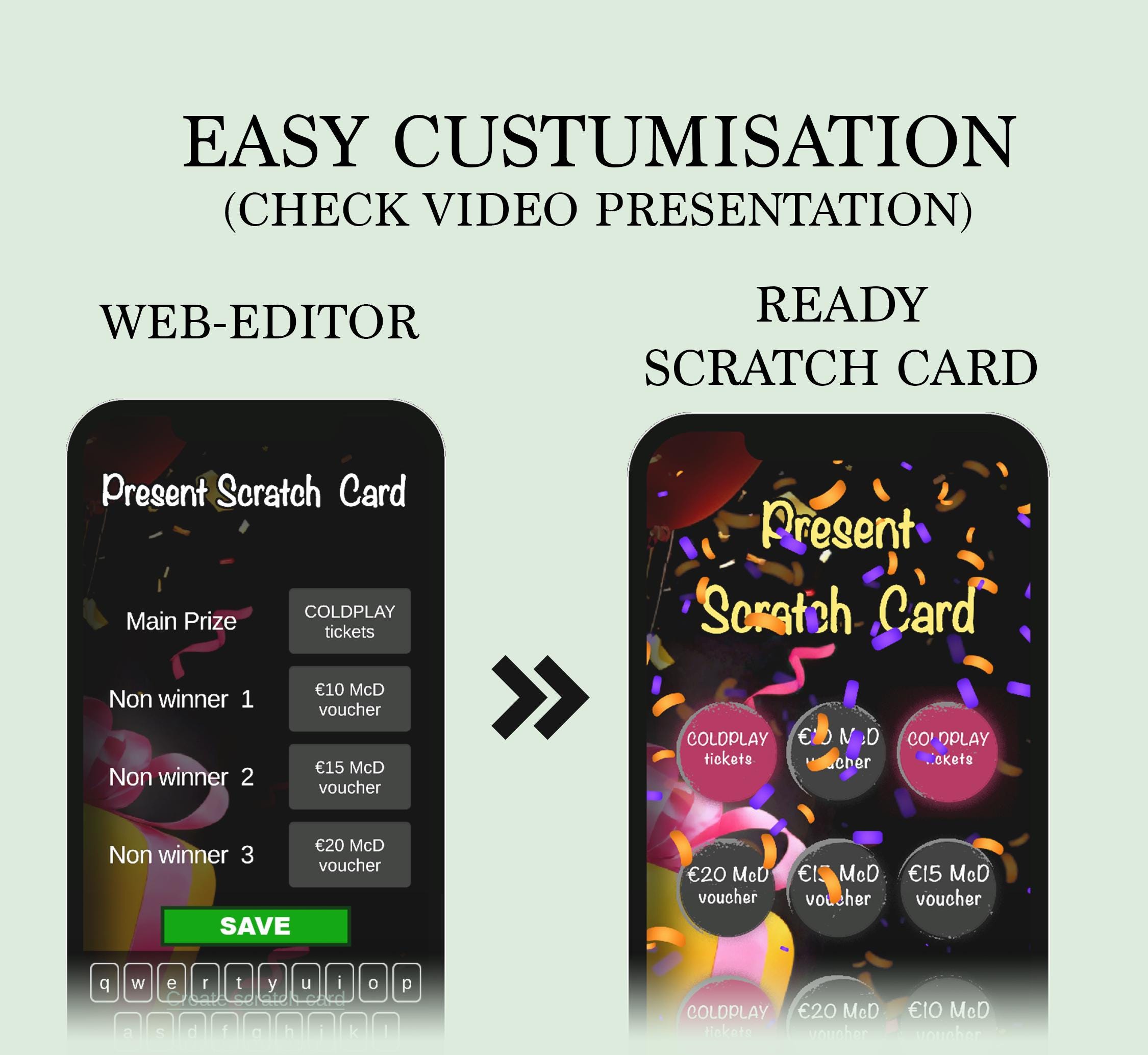 Web Custom Scratch-off Card, Ecard, Fully Customizable Prizes - Etsy