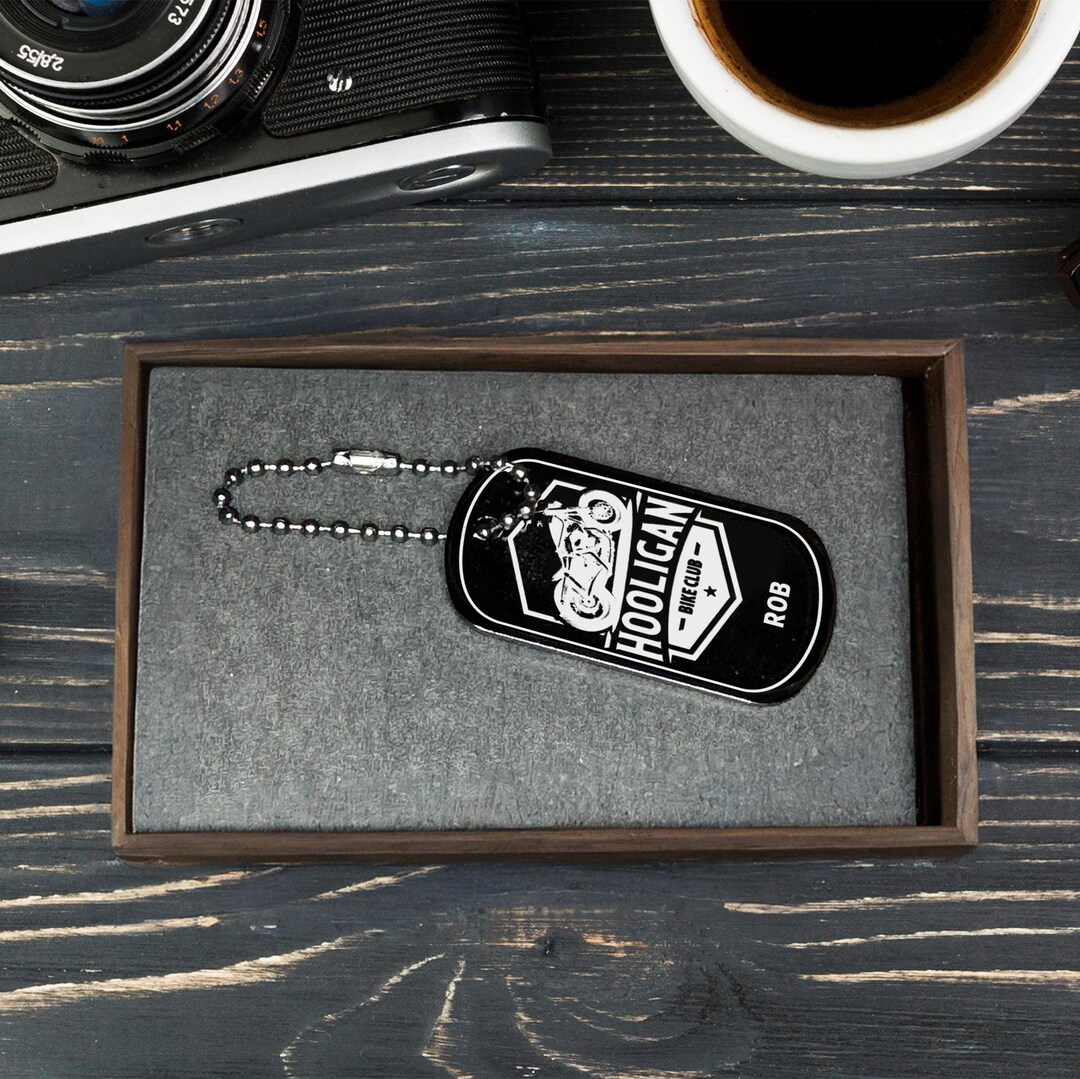 Personalized Tag for Biker Club With Custom Name or Logo. Metal Charm ...