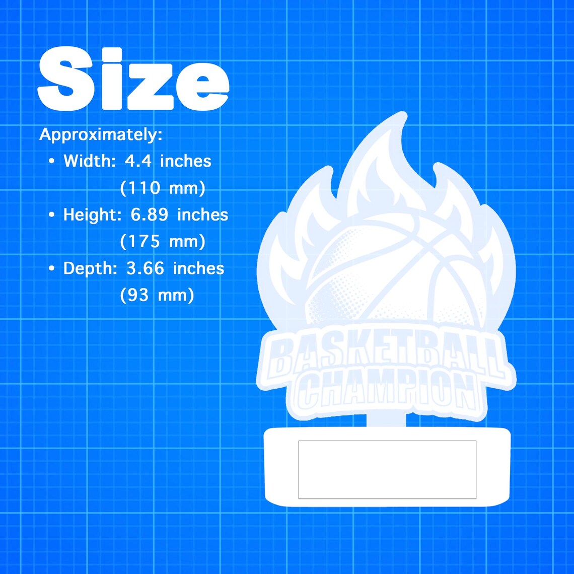 Custom Basketball Flame Trophy – Personalized Gold Award for Champions ...