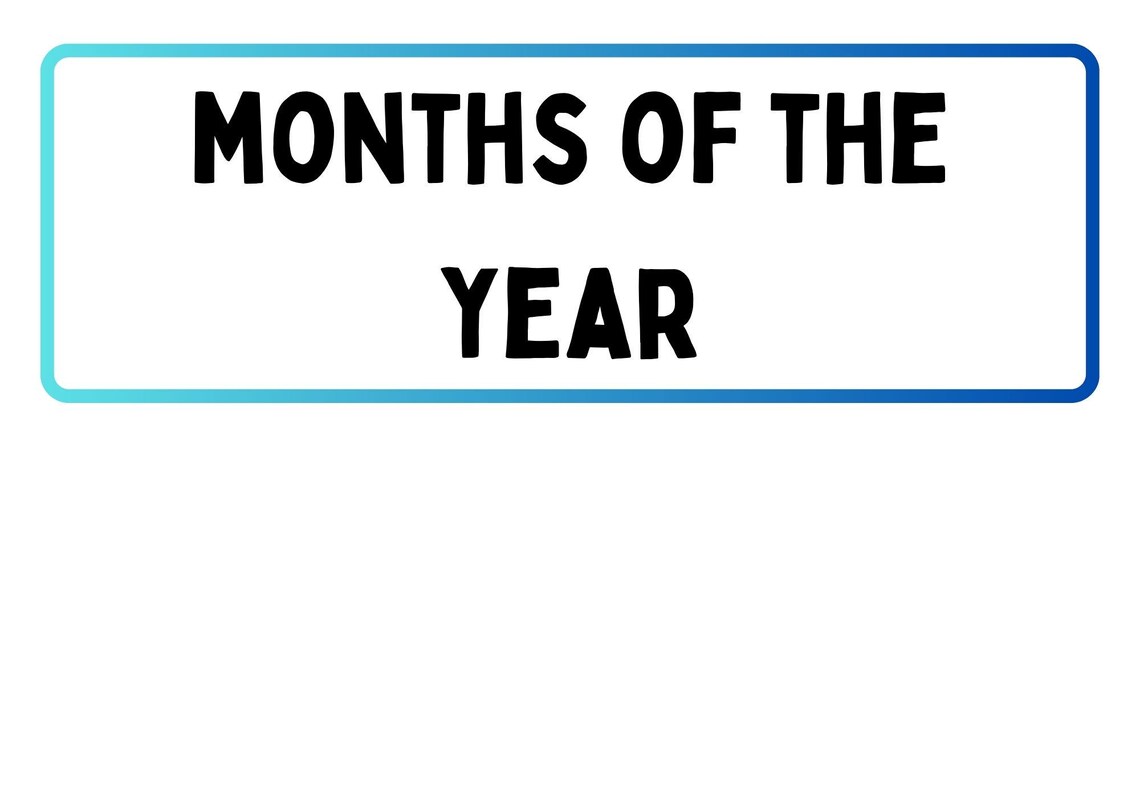 Months of the Year Flashcards Printables january to December - Etsy
