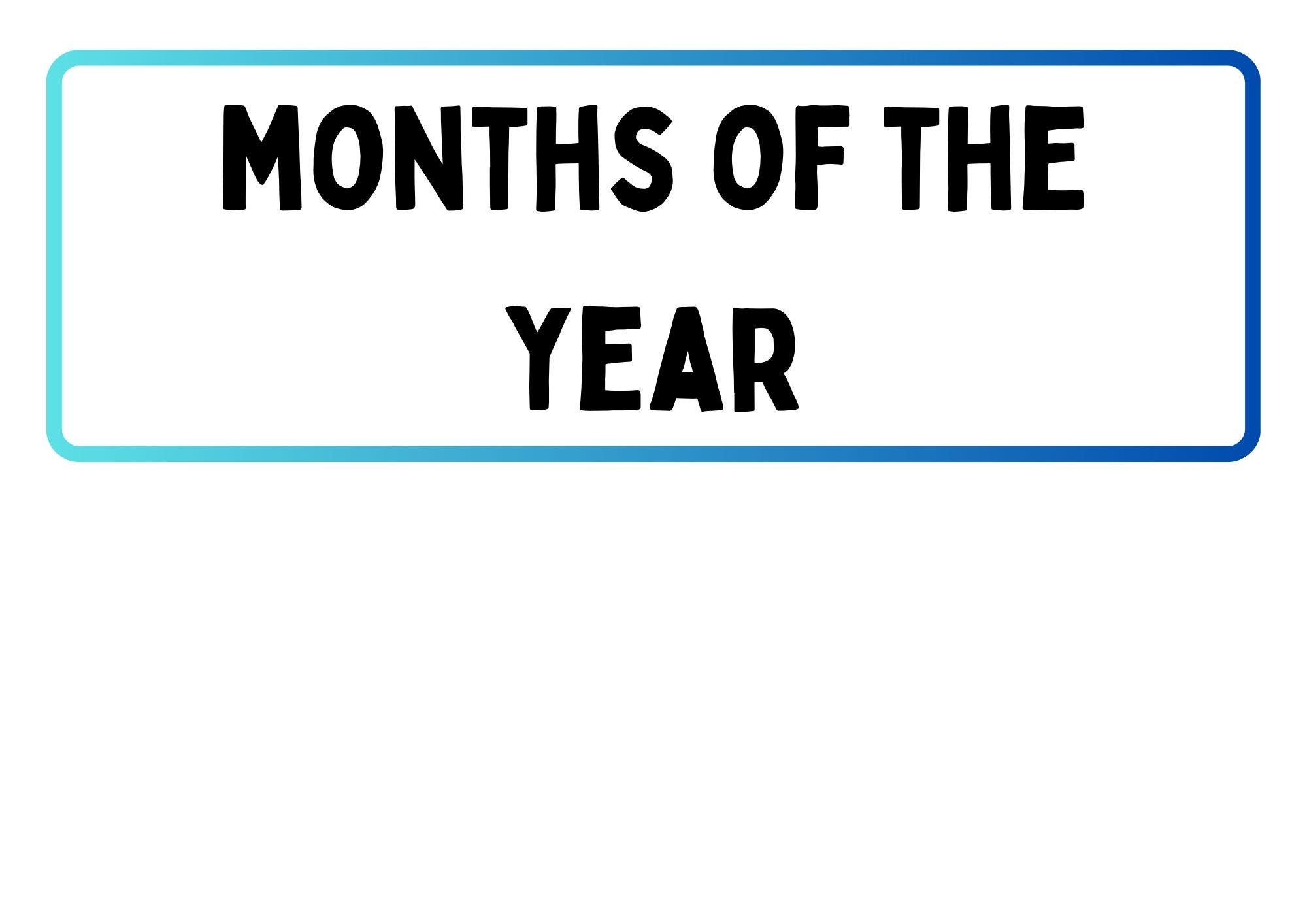 Months of the Year Flashcards Printables january to December - Etsy